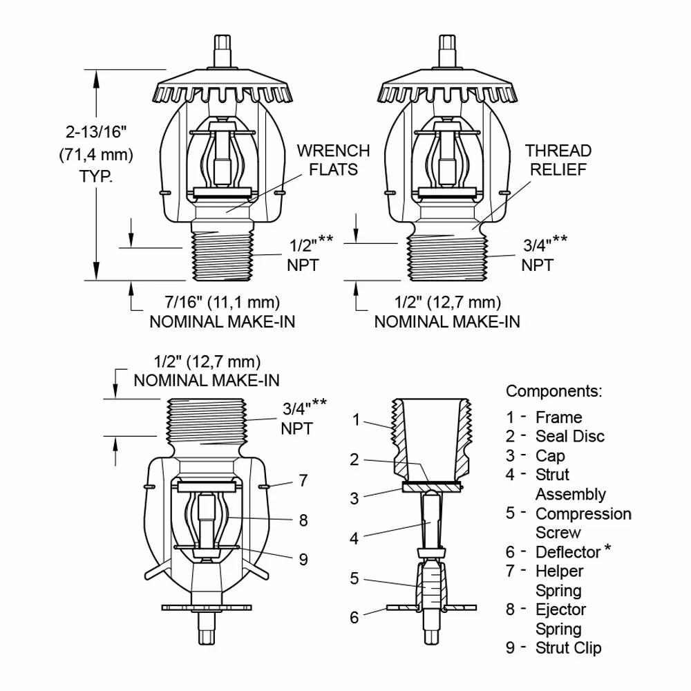 Leyon FM UL Series ELO-231 Upright And Pendent Sprinklers Standard ...