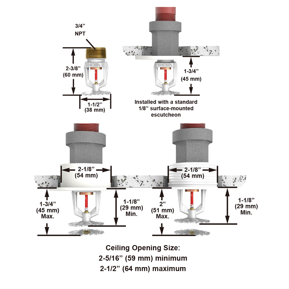 Leyon FM UL STANDARD QUICK RESPONSE EXTENDED COVERAGE PENDENT SPRINKLER ...